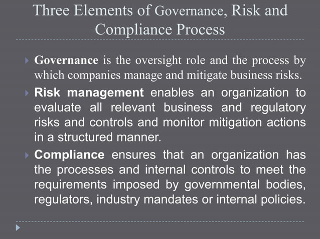 Governance, risk and compliance framework | PPTX