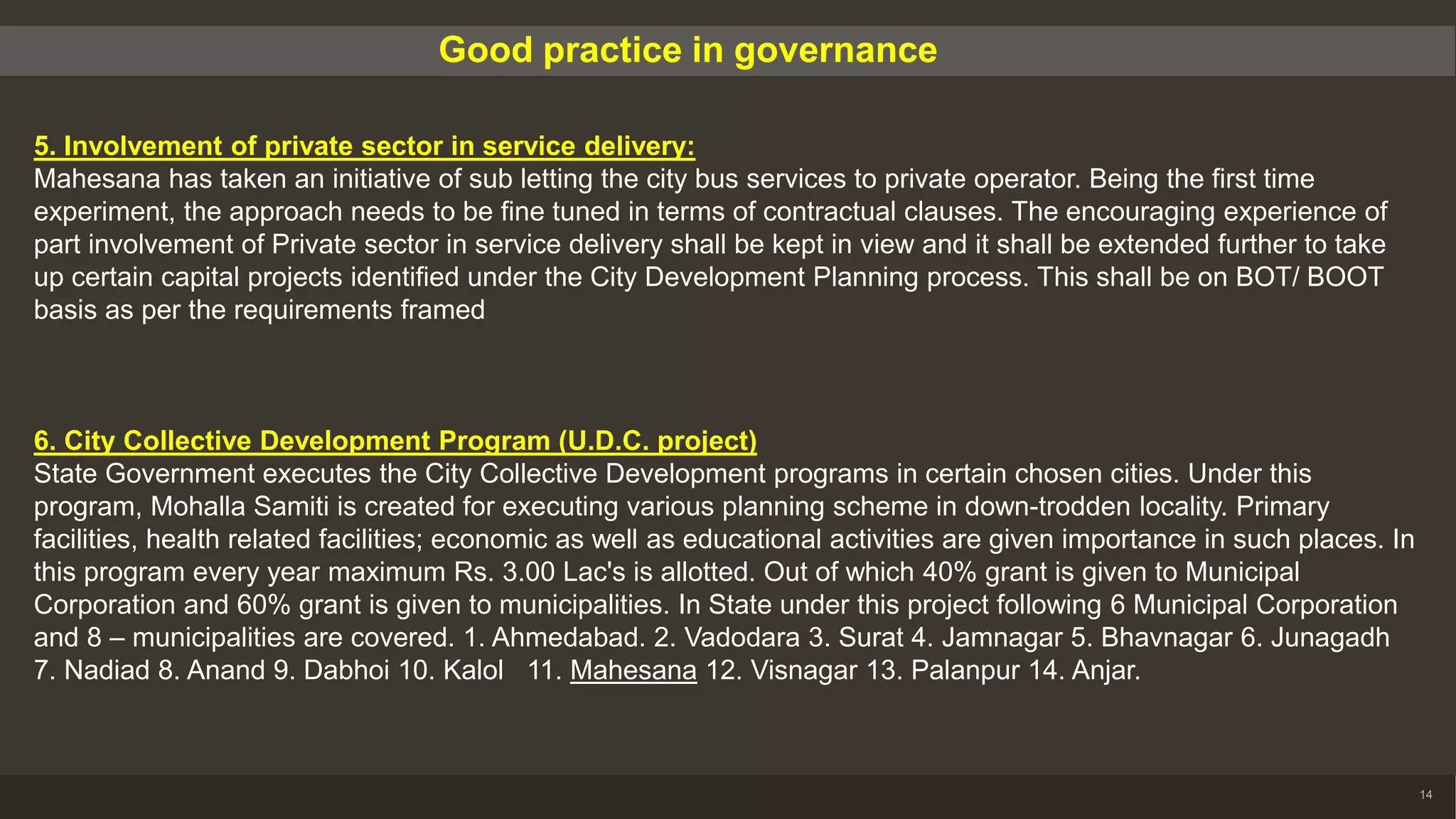 Governance structure mahesana nagarpalika | PPTX
