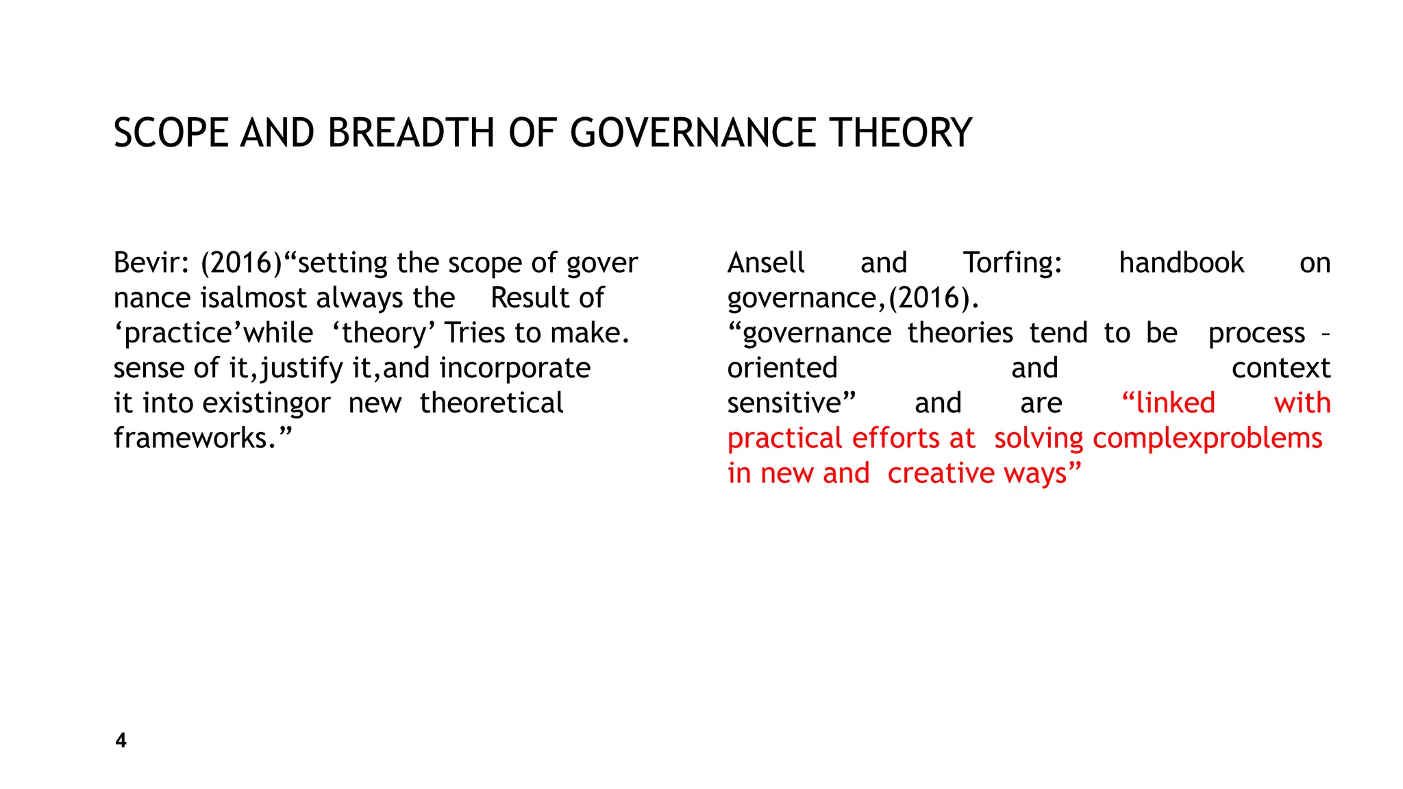 Governance theory…………………………………………………………… | PPTX