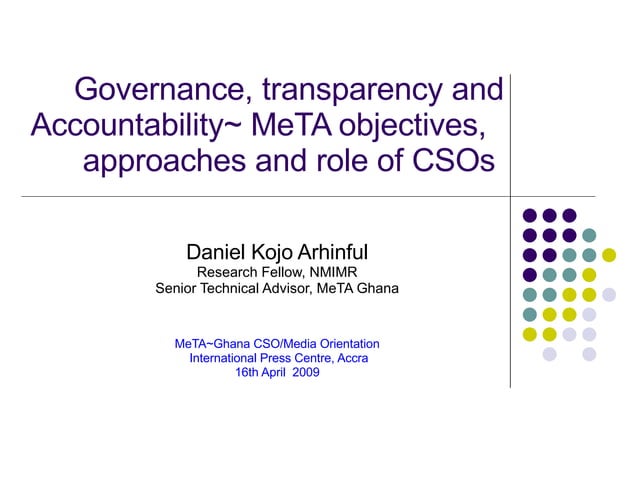 Governance transparency and accountability | PPT