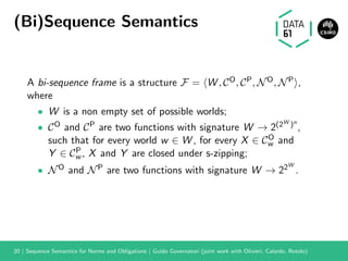 Sequence Semantics for Norms and Obligations | PDF