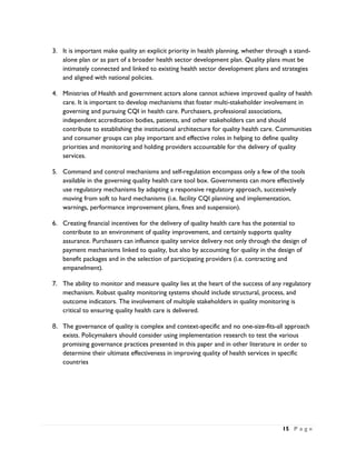 Governing for Better Quality Health Care in Low and Middle Income ...