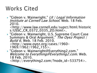 Gideon v. Wainwright | PPTX