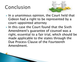 Gideon v. Wainwright | PPTX