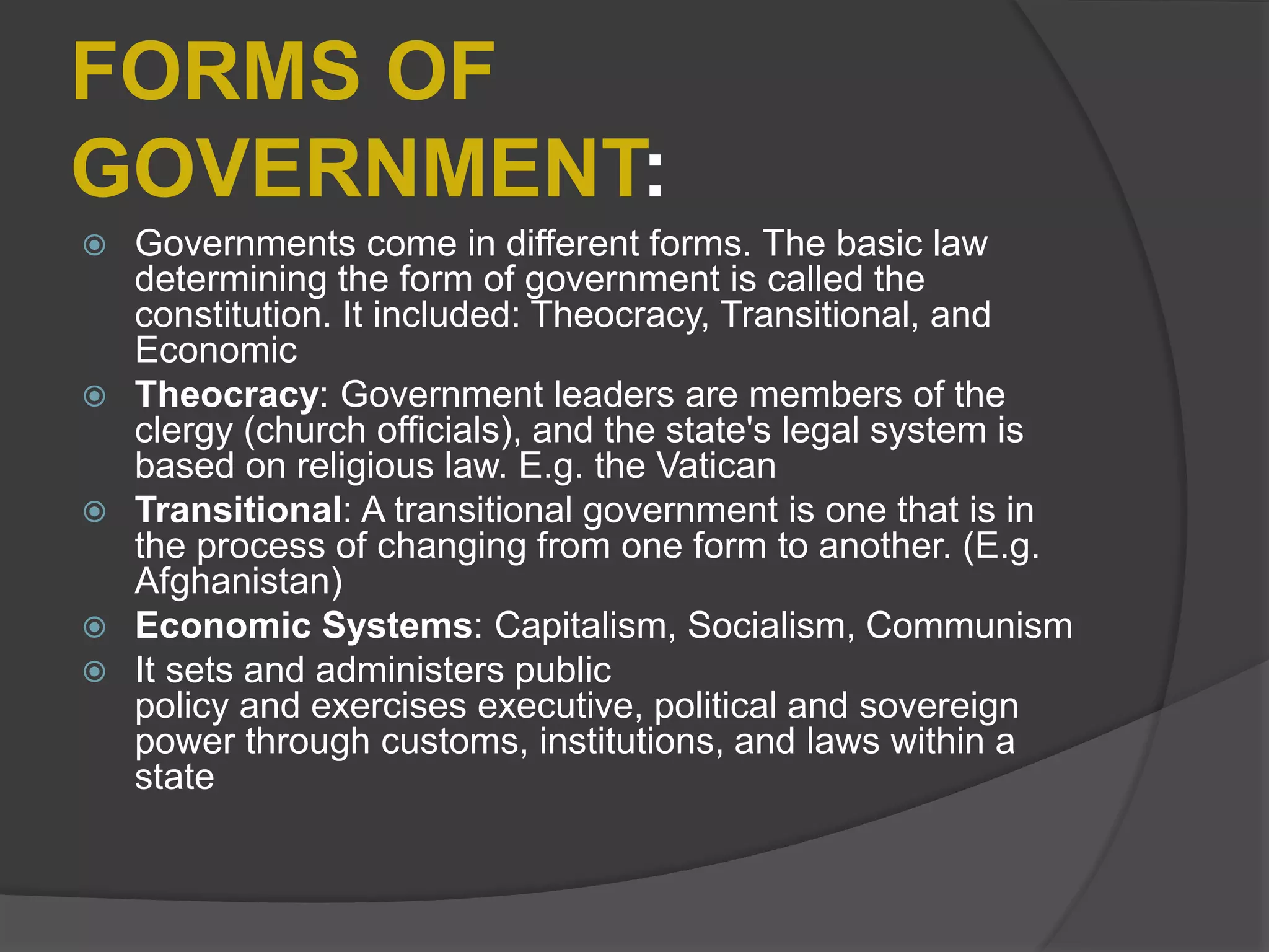 Types and forms of government | PPTX