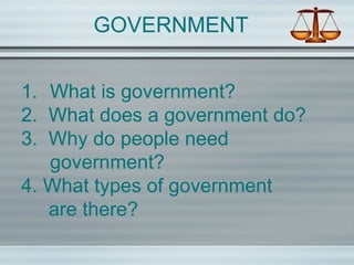 Government - types, functions, stucture, | PPT