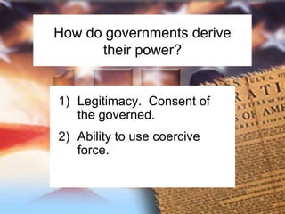 Government ch. 1 - principles of gov't | PPT