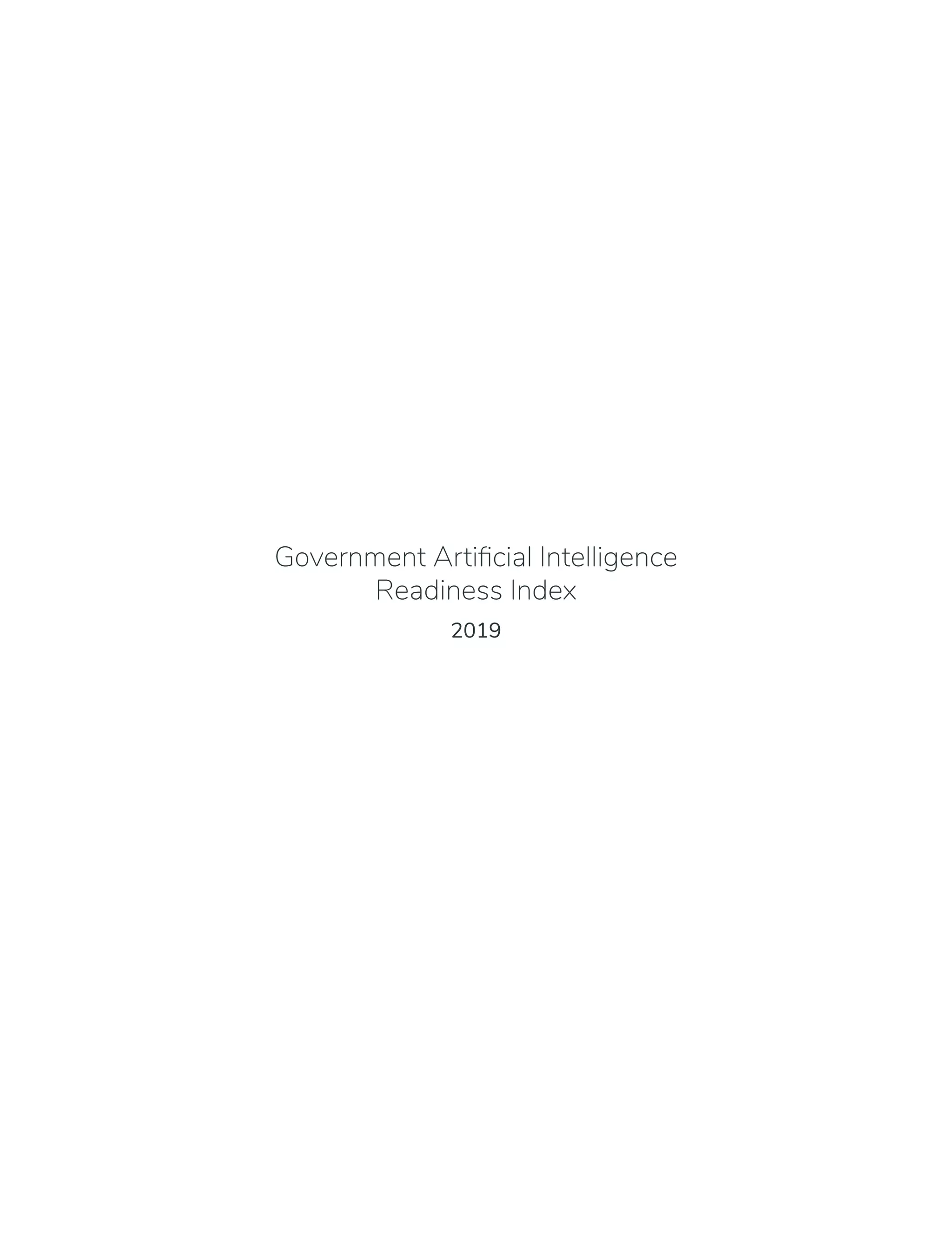 Government Artificial Intelligence Readiness Index | PDF