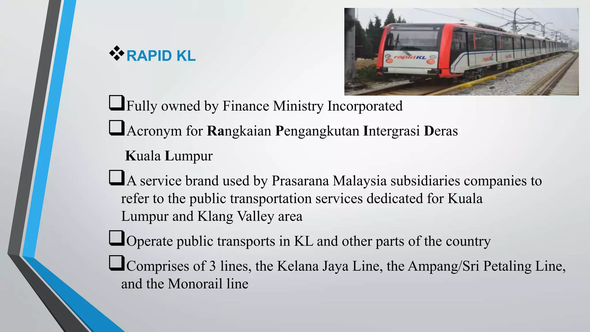 Government and Development of Rail Transport in Malaysia | PPTX