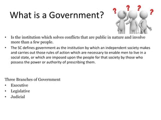 Government as a social institution camille | PPTX