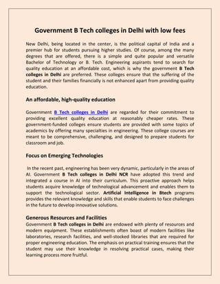 Government B Tech colleges in Delhi with low fees.pdf