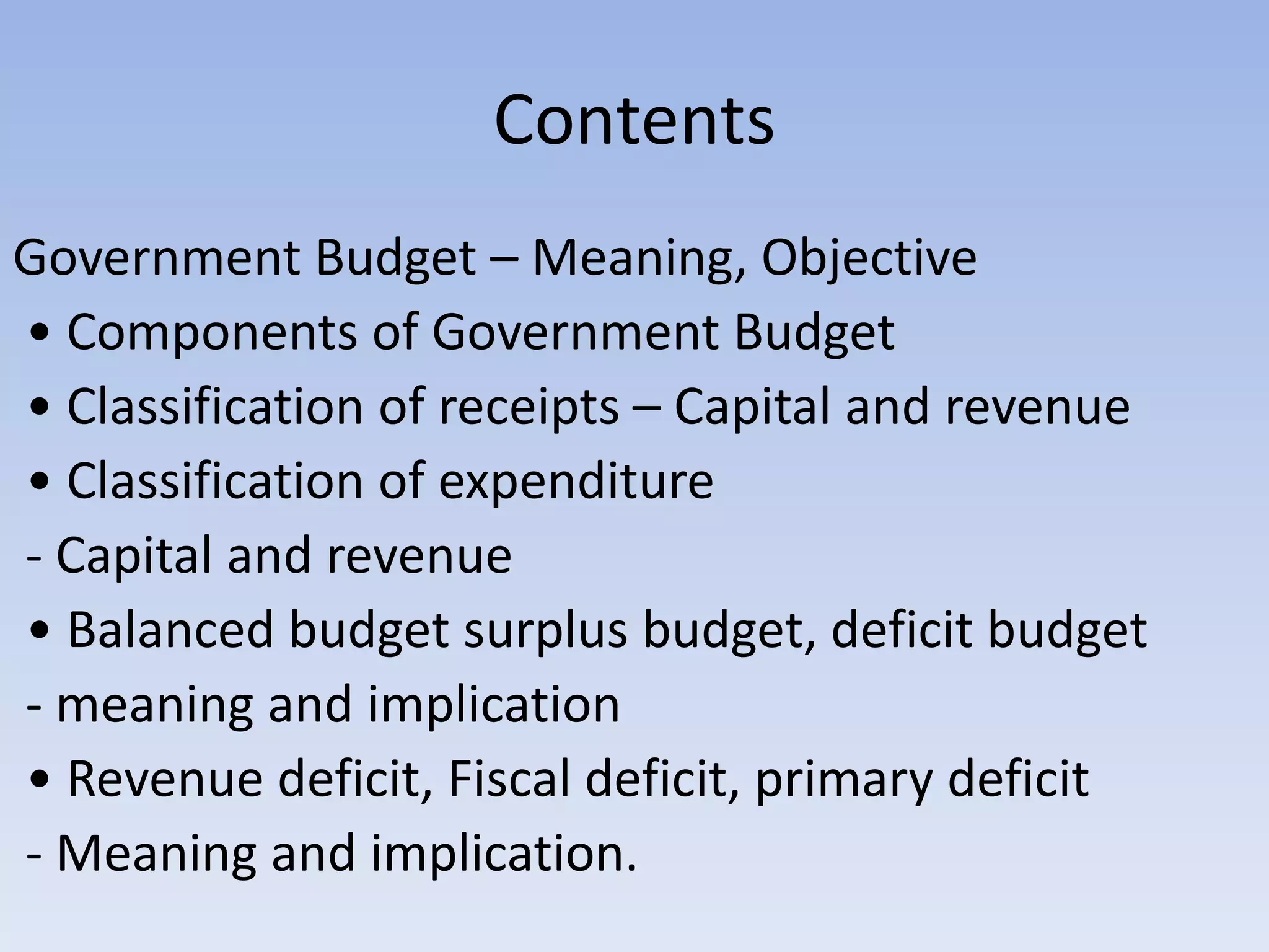 Government budget and the economy | PPTX