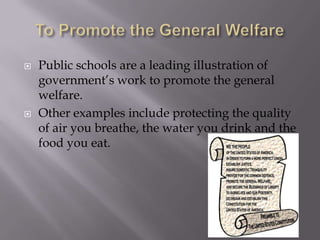 Promote The General Welfare Examples