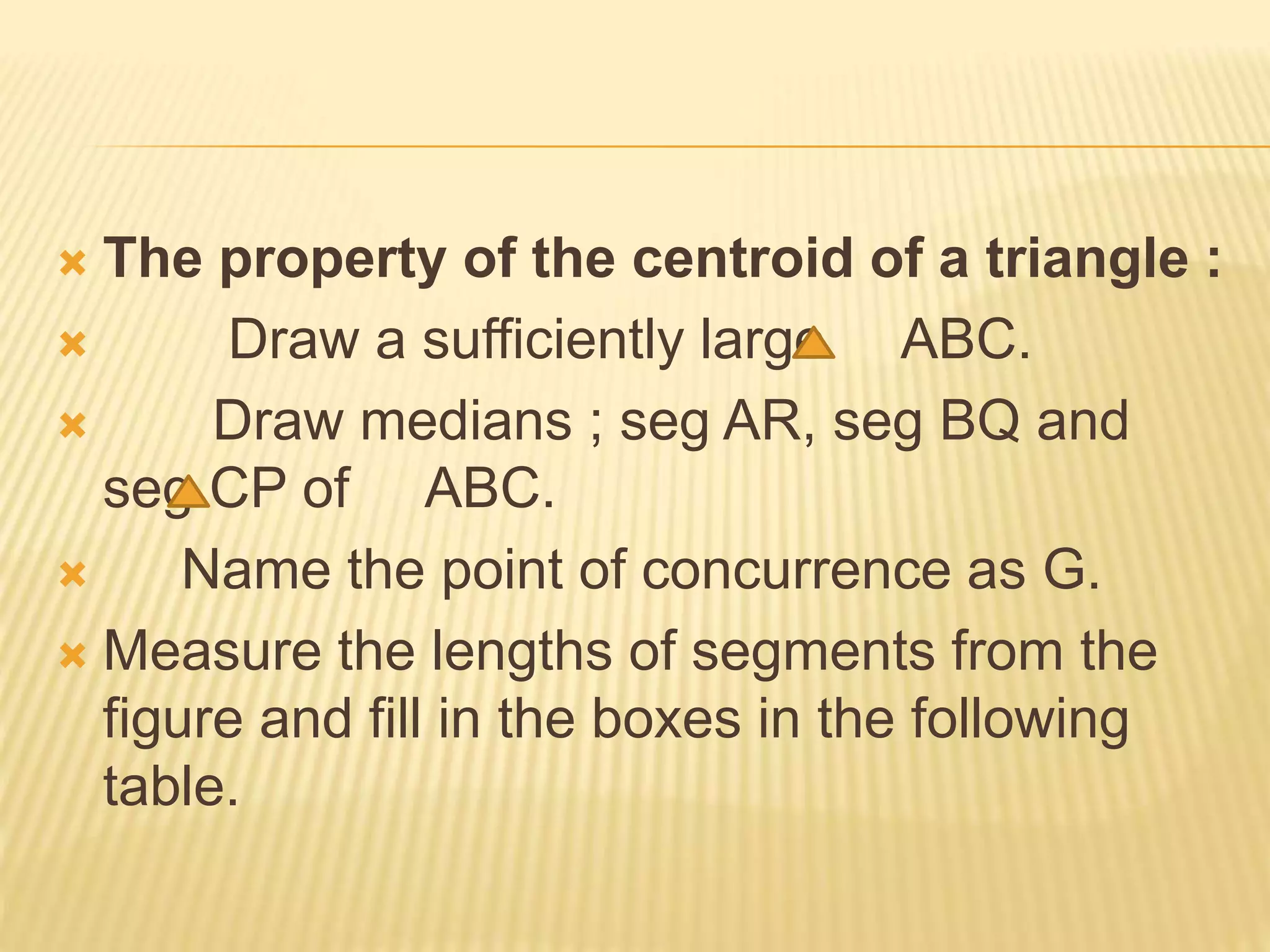 Medians of a Triangle 8th mathematics | PPTX