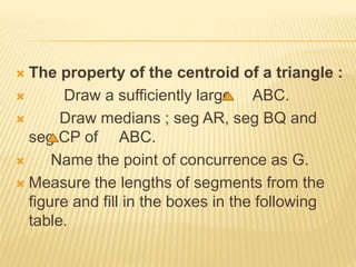 Medians of a Triangle 8th mathematics | PPTX