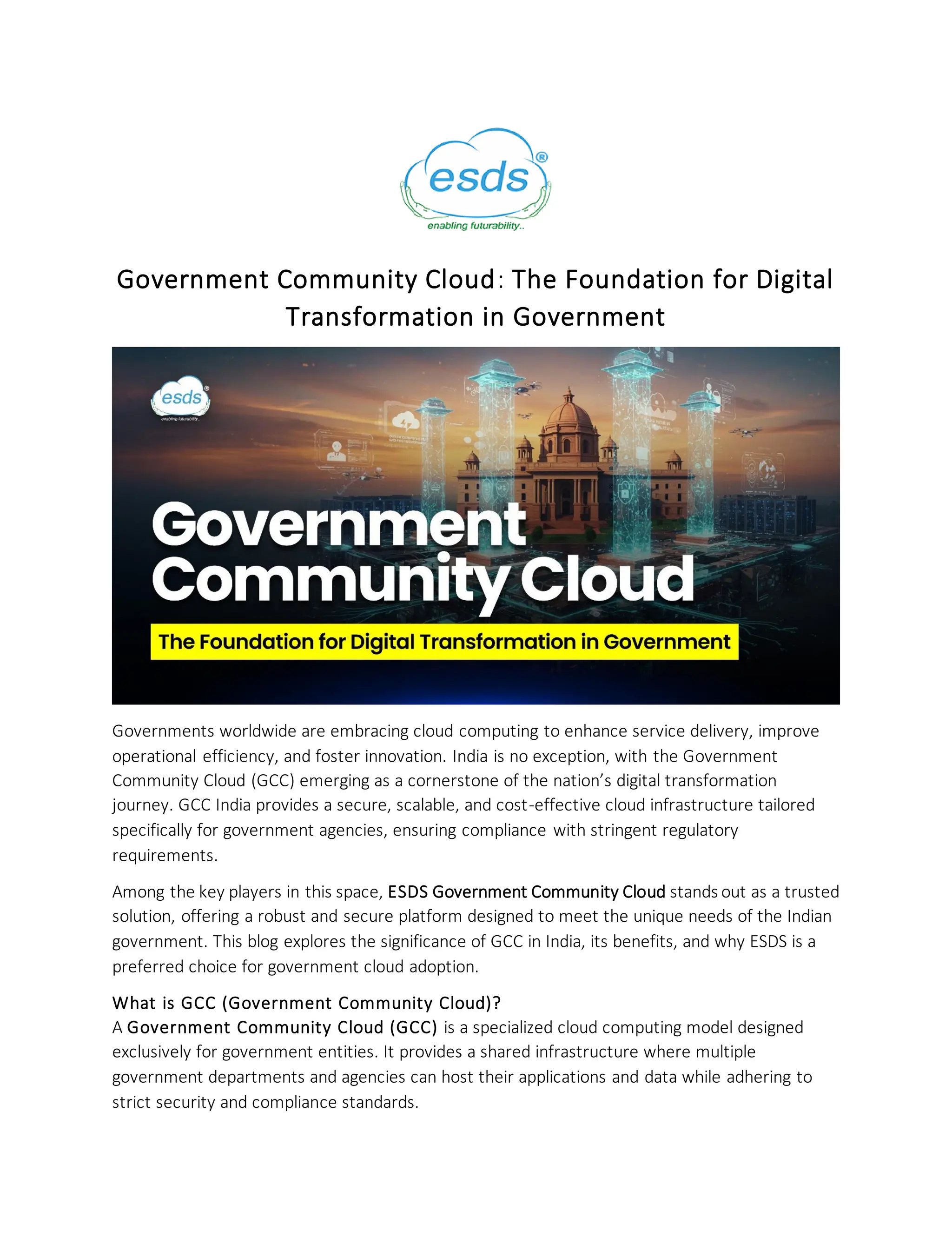 Government Community Cloud The Foundation for Digital Transformation in ...