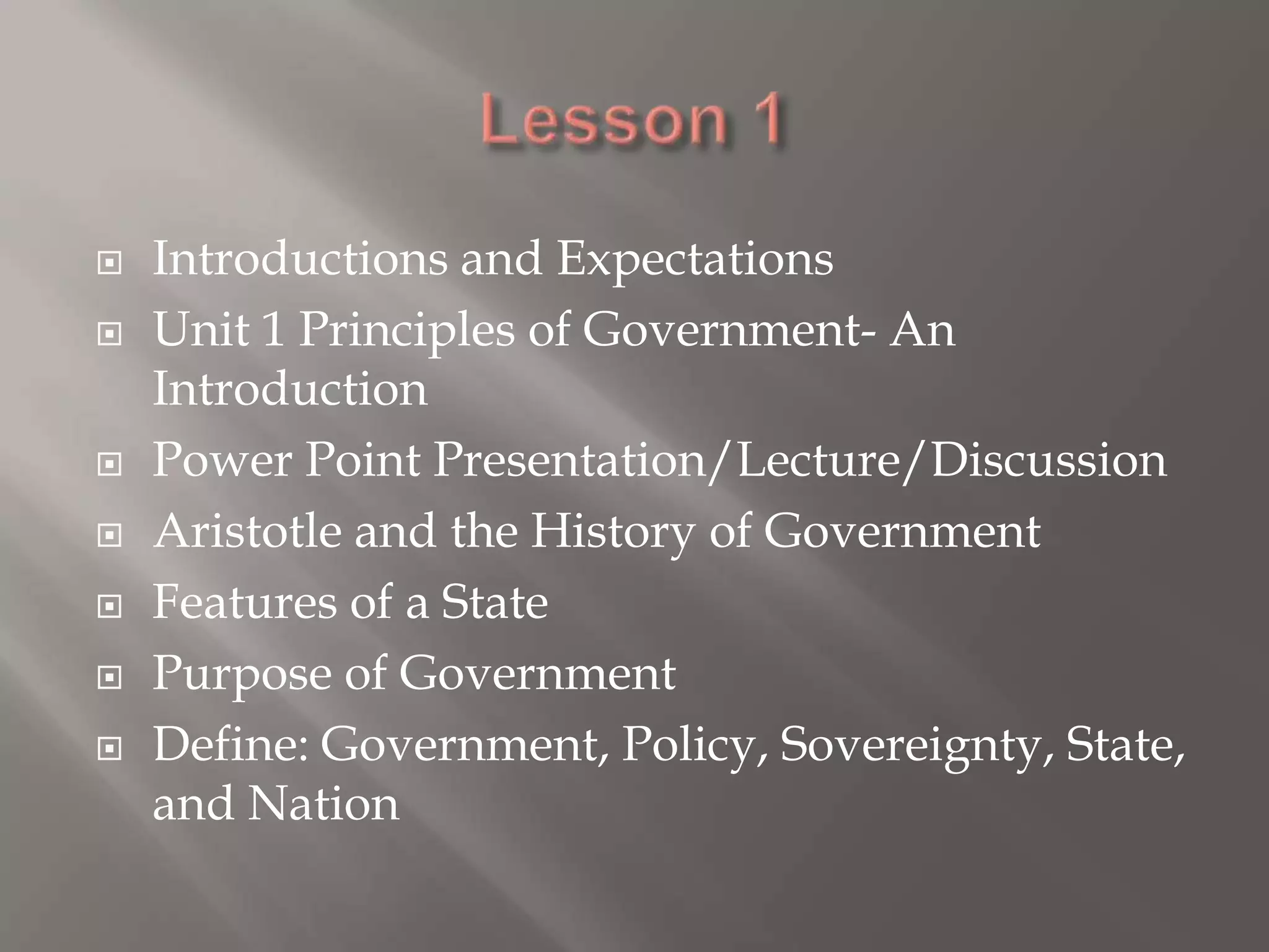 Government Course Outline 2013 14 | PPTX