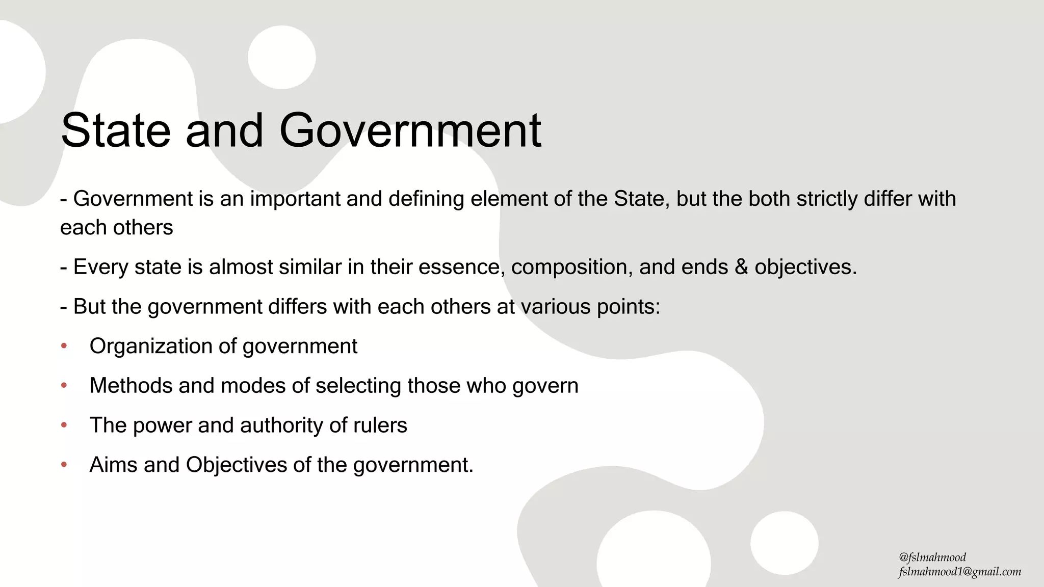 Government: Its meaning and types | PPTX
