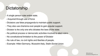 Government: Its meaning and types | PPTX