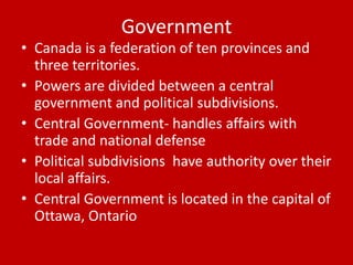 Government & Economy of Canada | PPTX | Politics