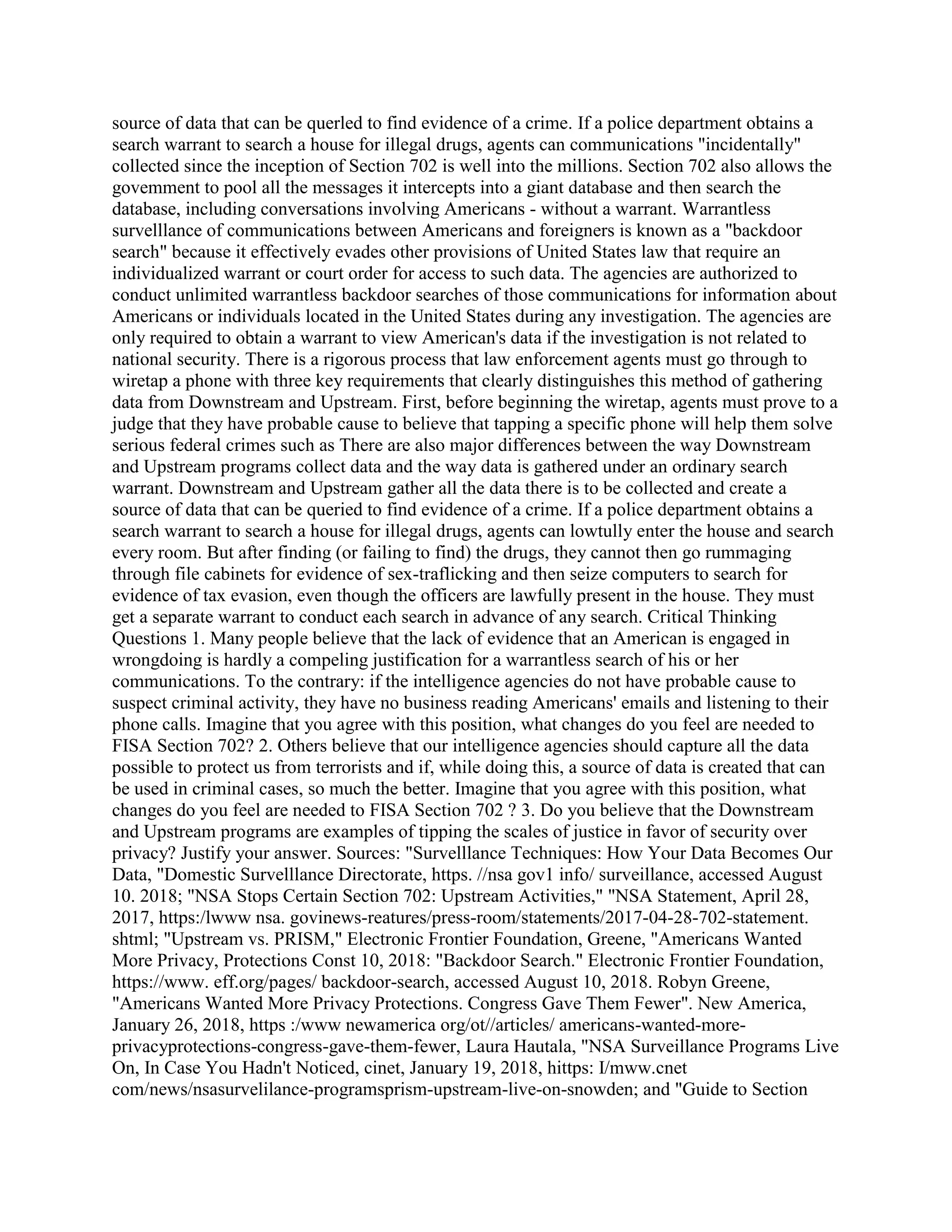 Government Employs Backdoor Searches ACSB standards- Social and Ethica.docx