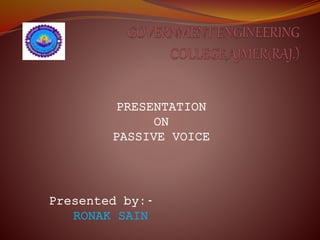 Presentation on Passive Voice | PPTX