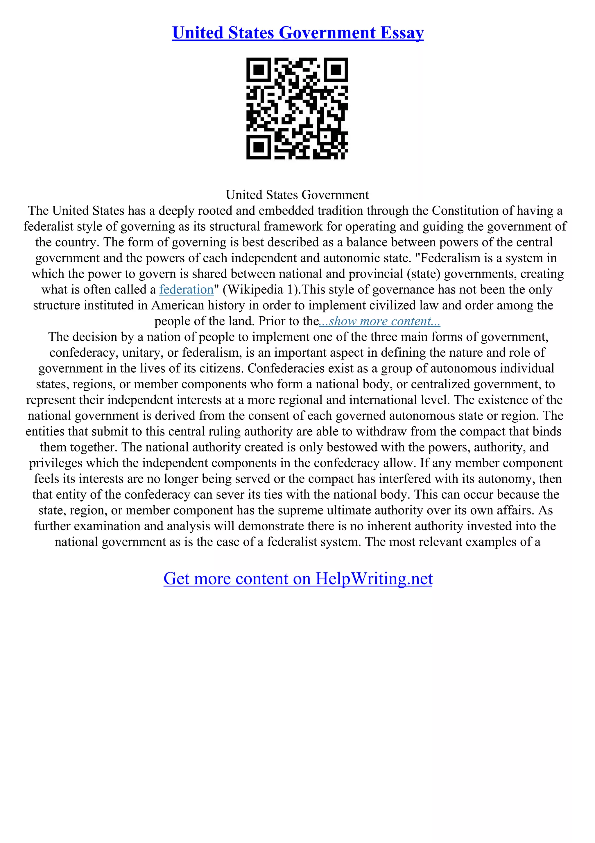 Government Essay | PDF