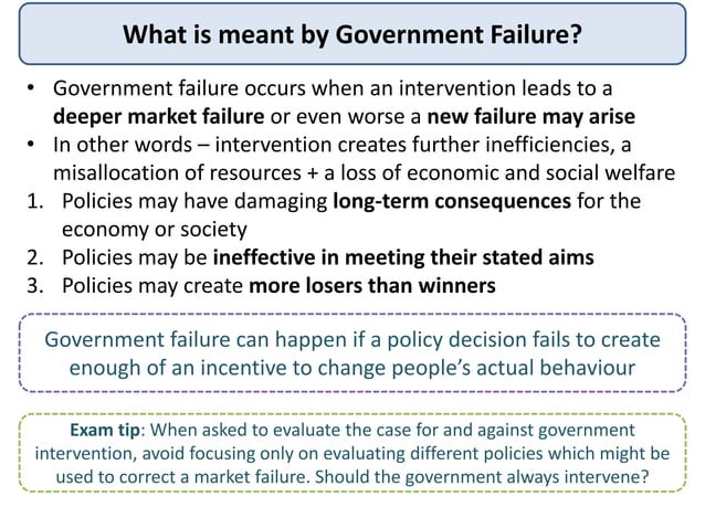 Government failure | PPTX | Political Issues & policy | Politics