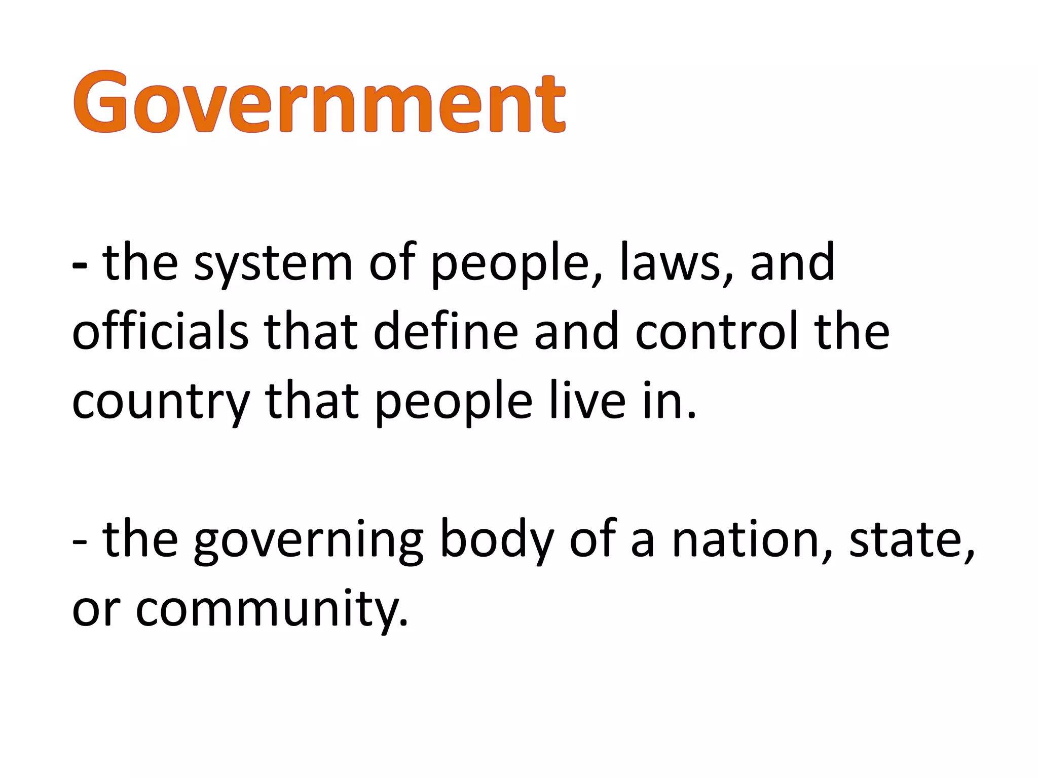 Government & Governance (SHS-G12/HUMMS) | PPTX