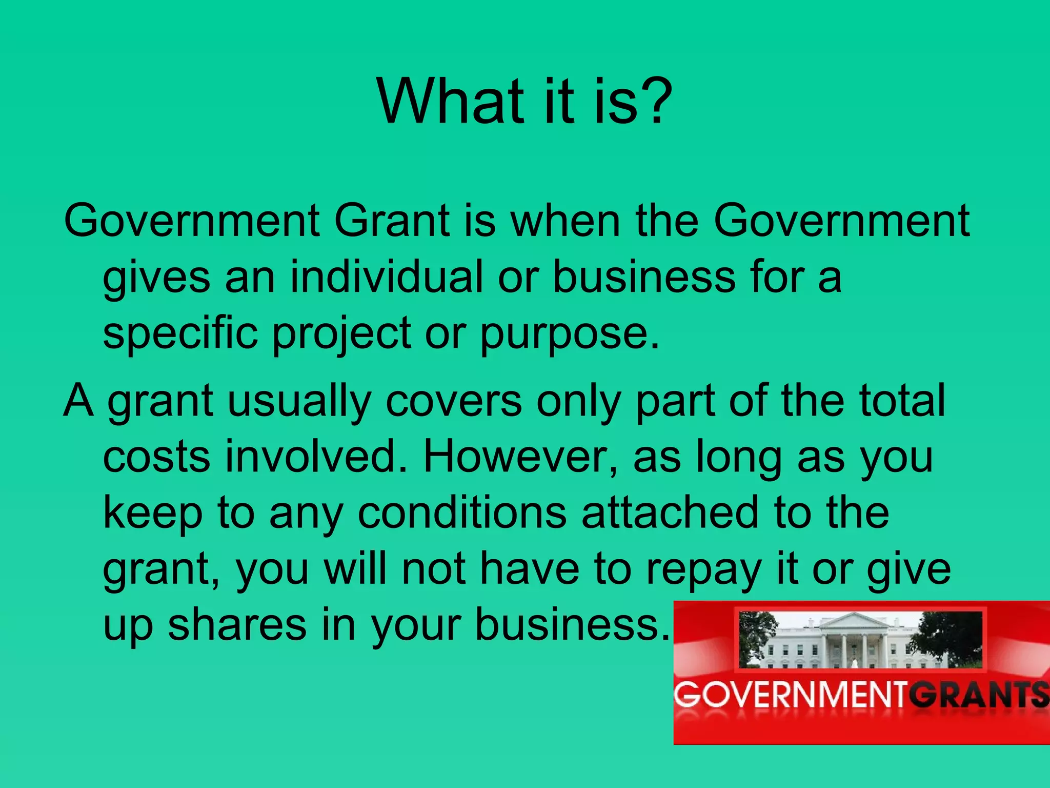 Government Grants Powerpoint | PPT
