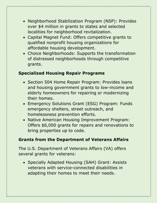 Government Housing Grants For Home Purchase, Repairs, And Habitability ...