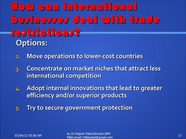Government influence on trade | PPT
