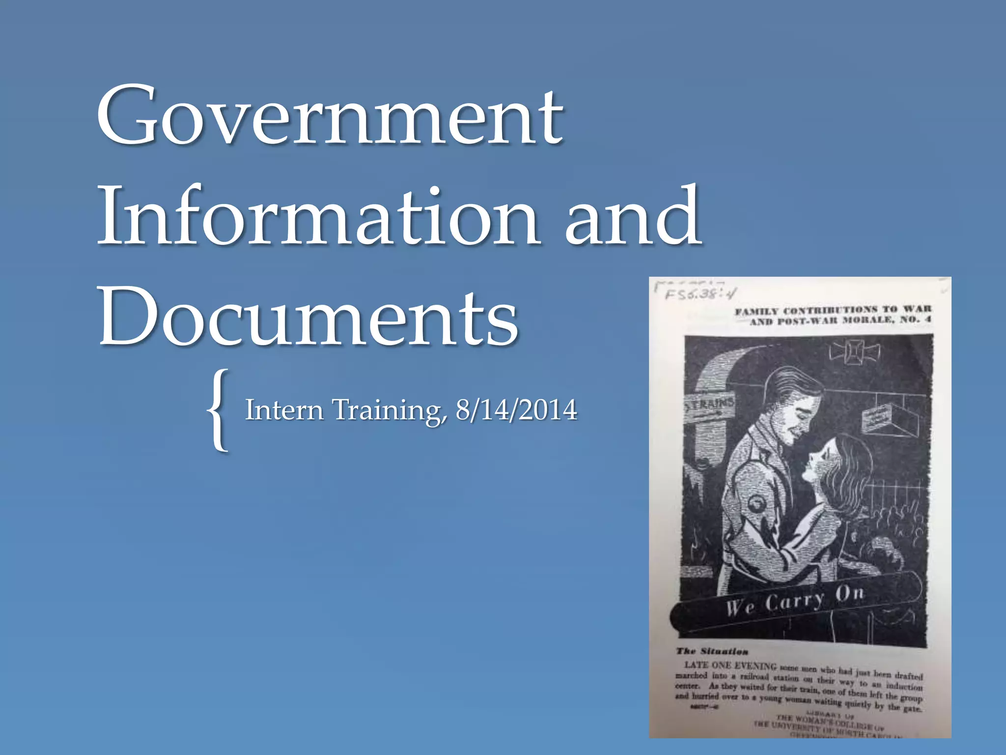 Government Documents and Information for Interns | PPTX