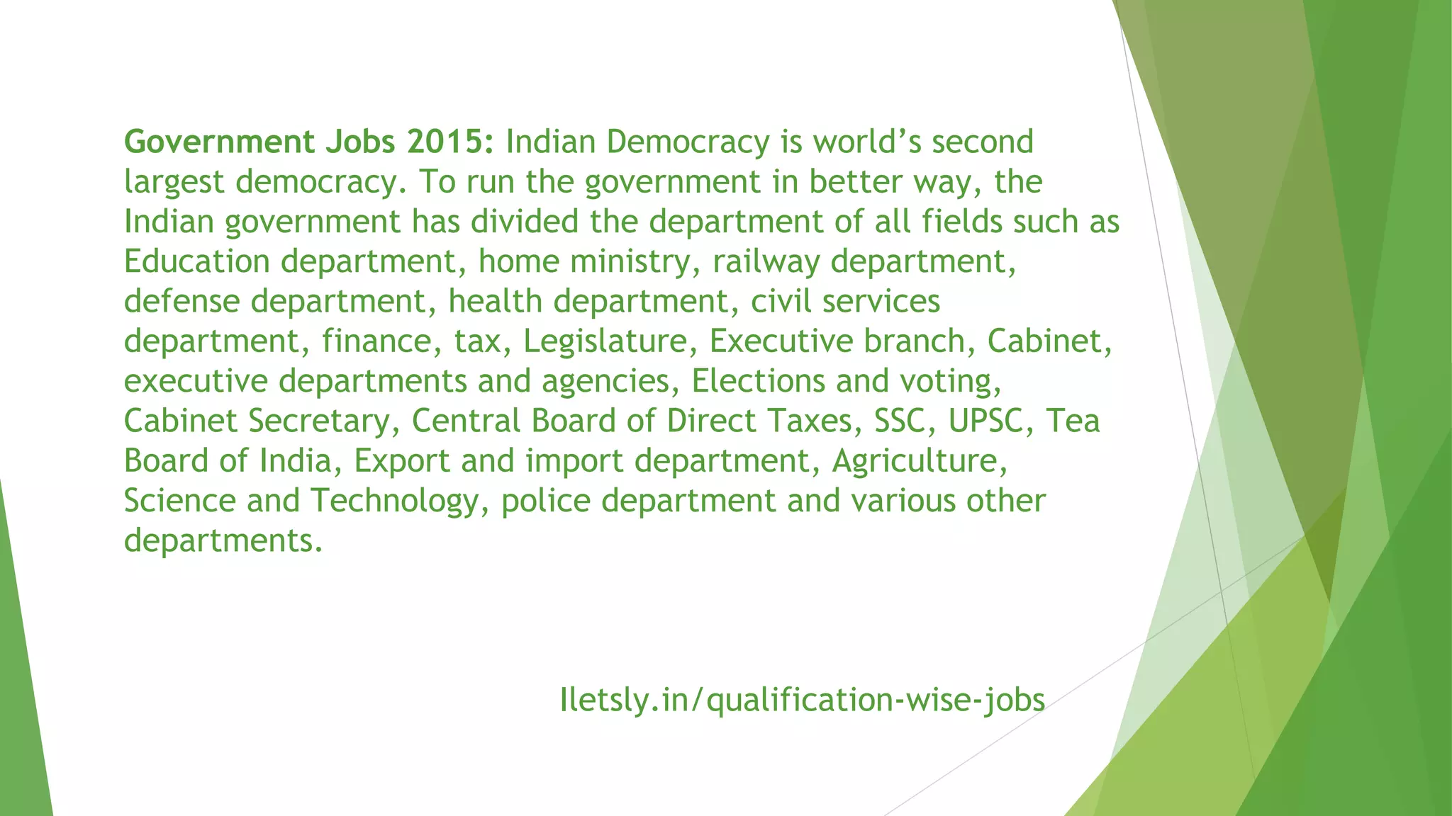 Government jobs 2015 | PPT