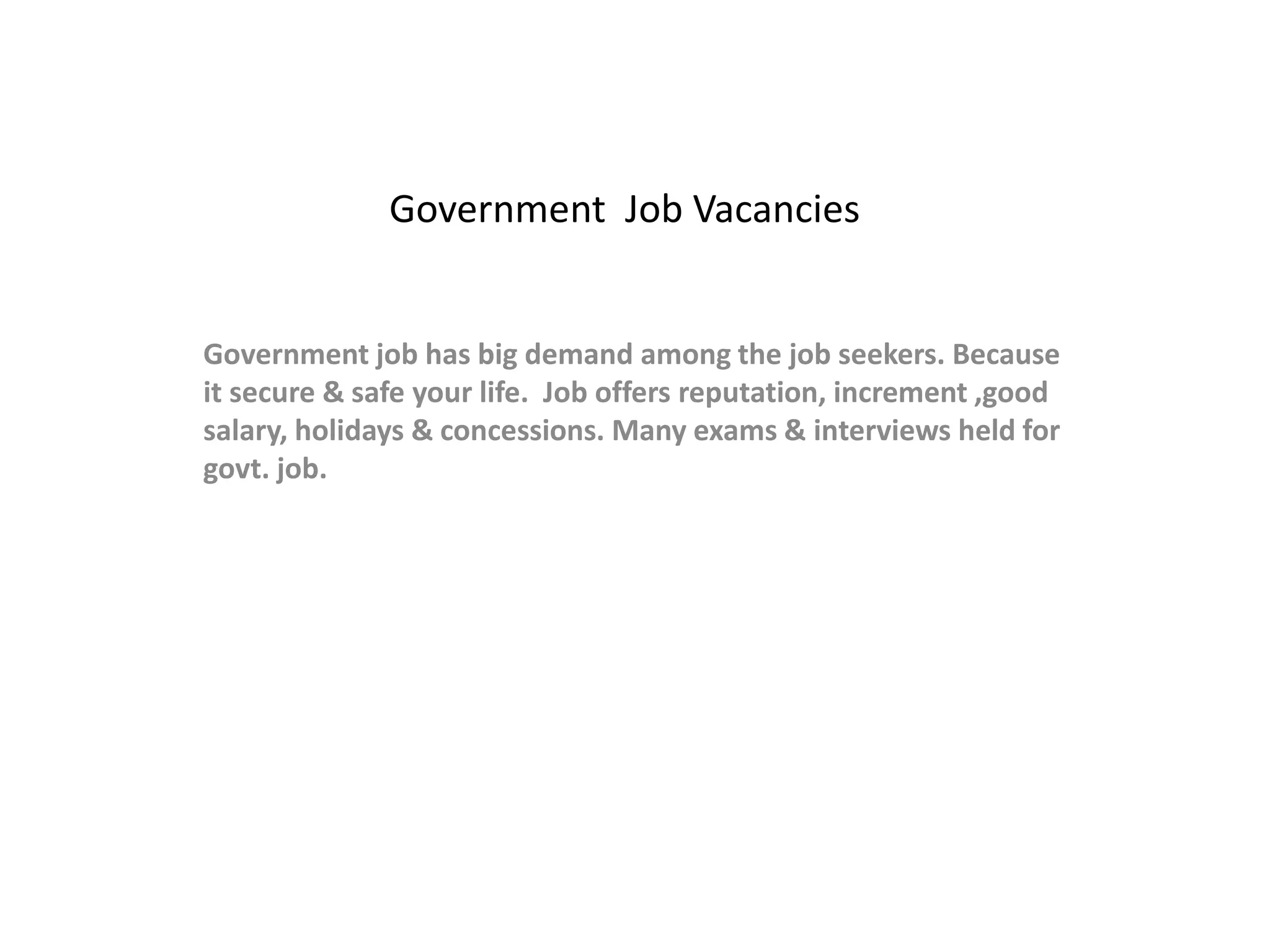 Government job vacancies ppt | PPT