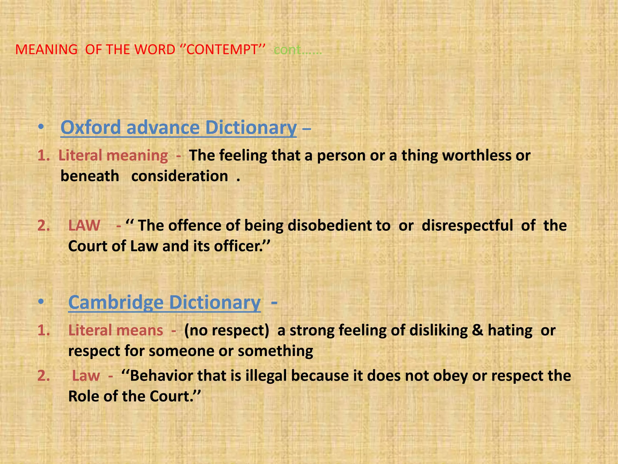 CONTEMPT OF THE COURT | PPTX