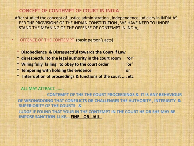 CONTEMPT OF THE COURT | PPTX | Law