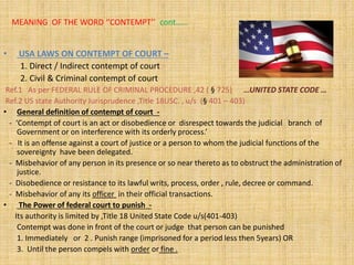 CONTEMPT OF THE COURT | PPTX