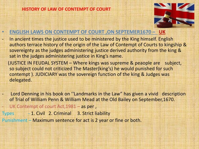 CONTEMPT OF THE COURT | PPTX | Law