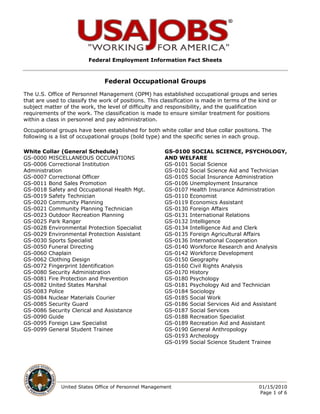 Government Occupational Groups | PDF