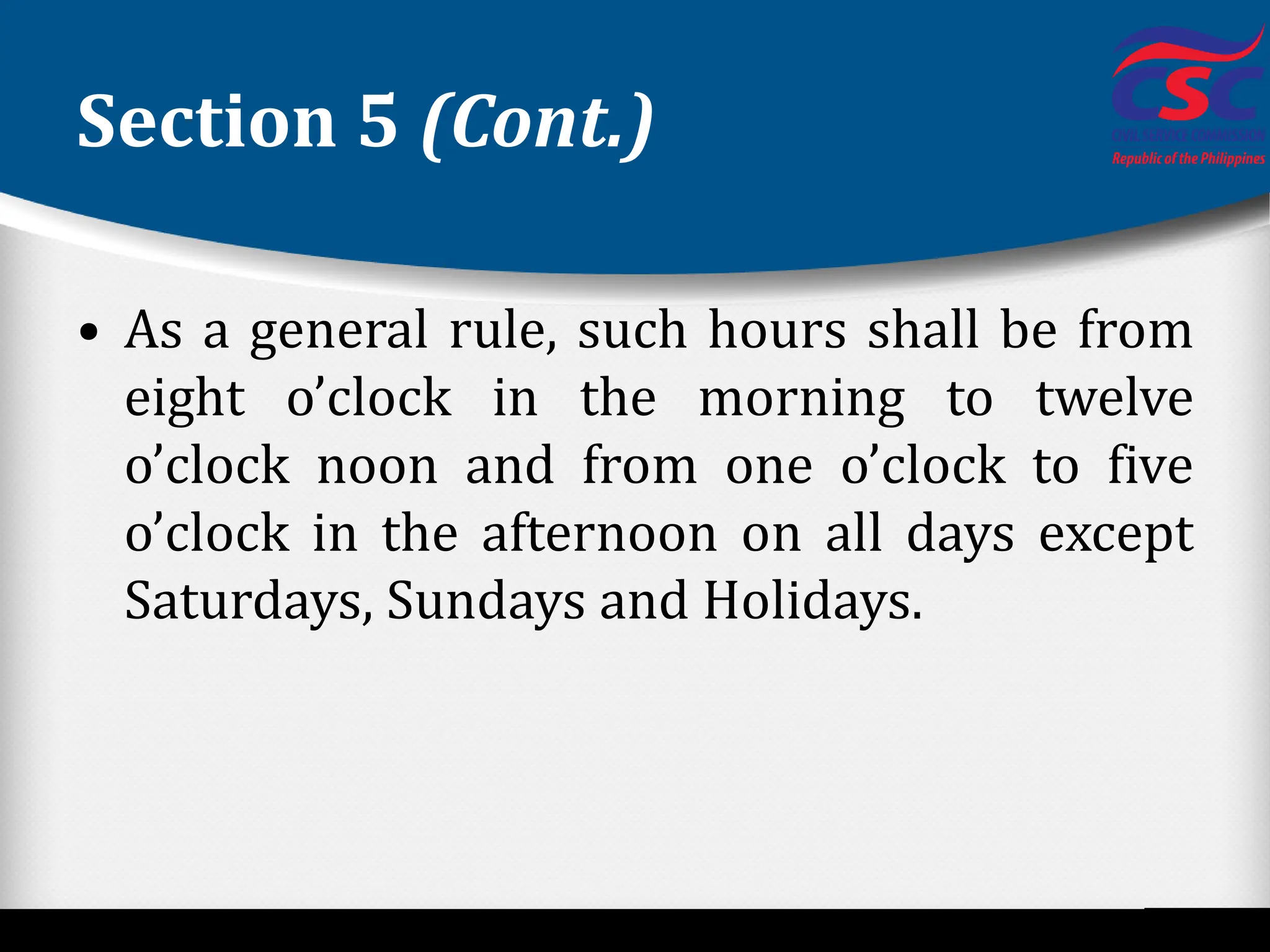 CSC Government Office Hours-posted in their website. | PDF