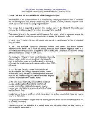 Government of Quebec Introduction to the ReGenX Generator and a New Law ...