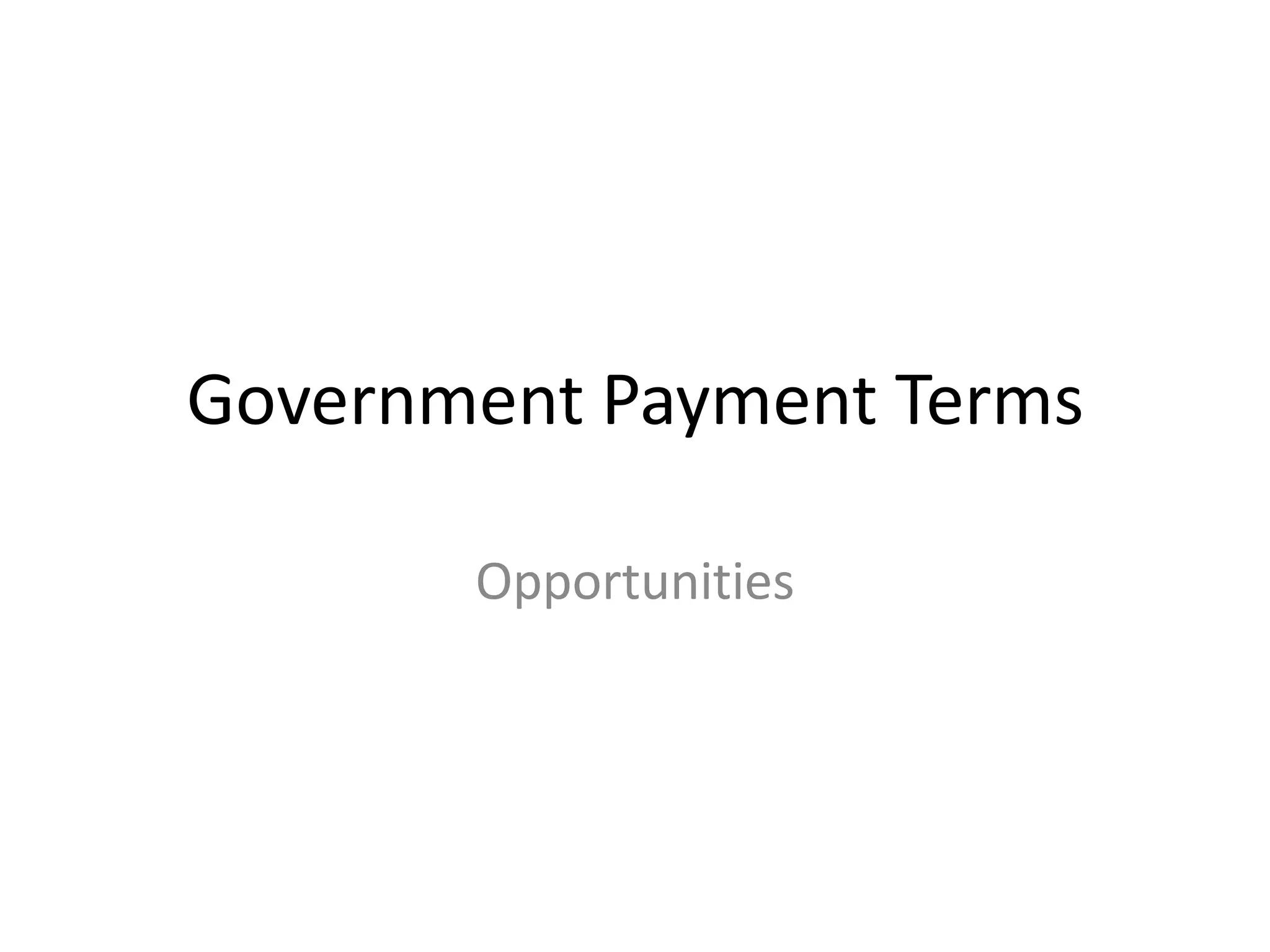 Government Payment Terms | PPTX