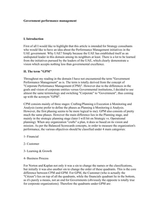 Government performance management | DOC | Business | Business and Finance