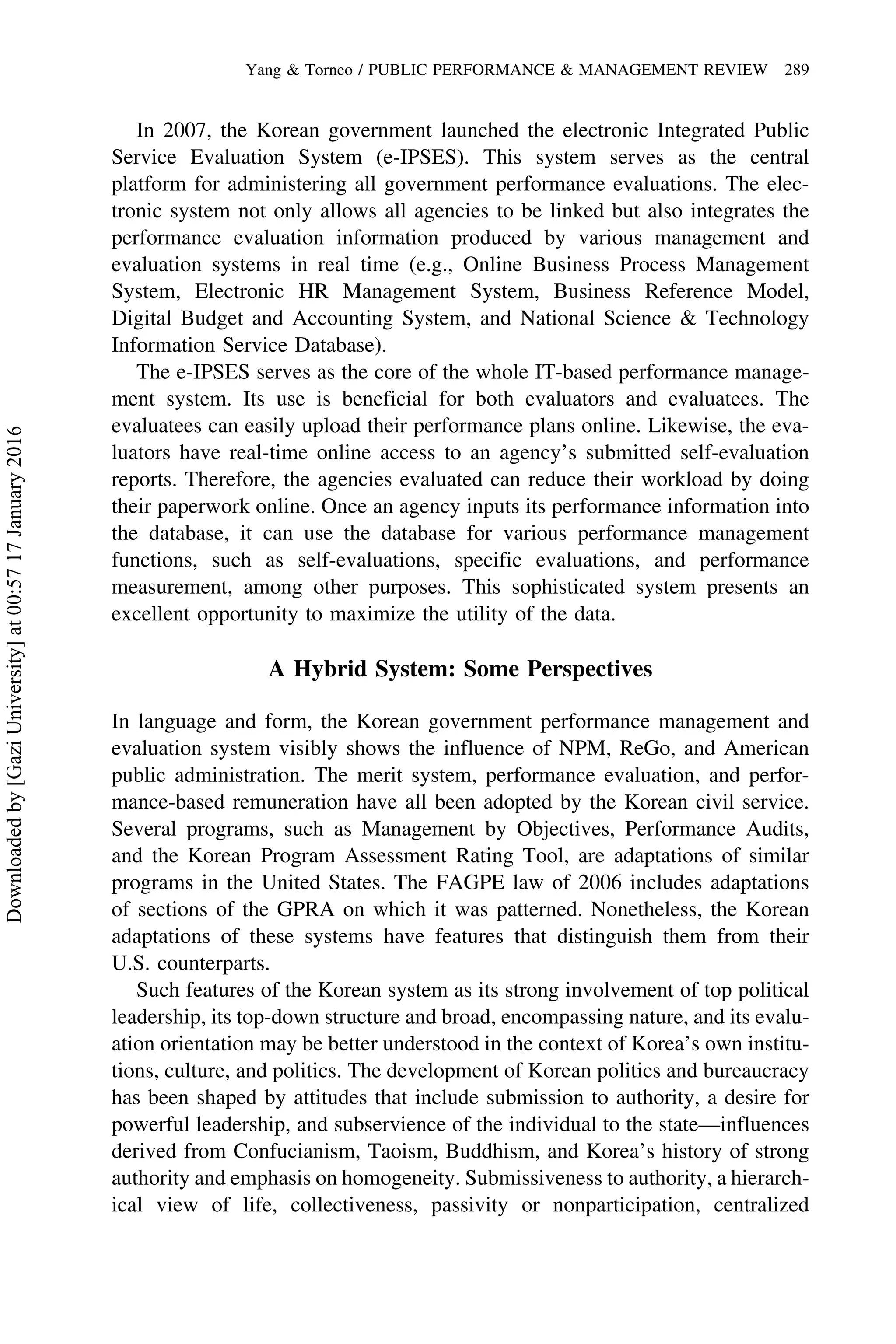 Government performance management and evaluation (history and current ...