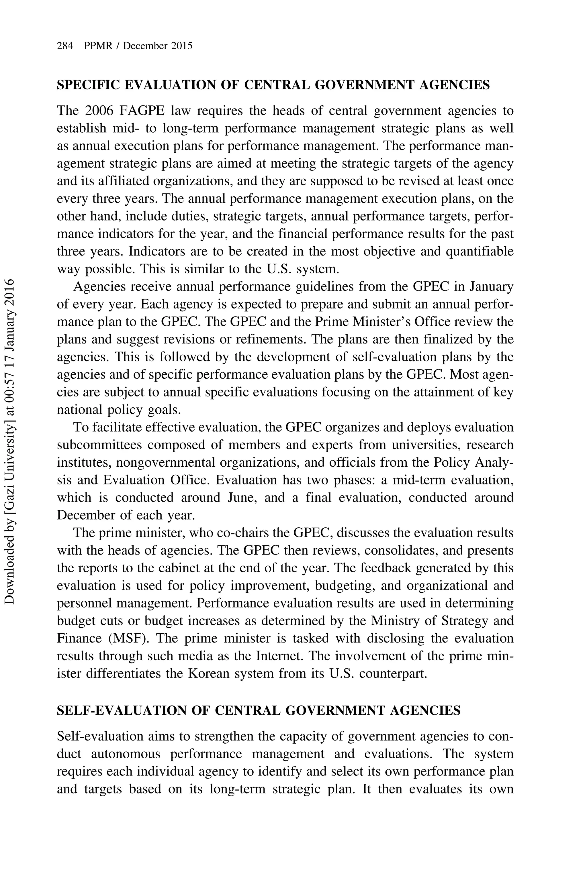 Government performance management and evaluation (history and current ...