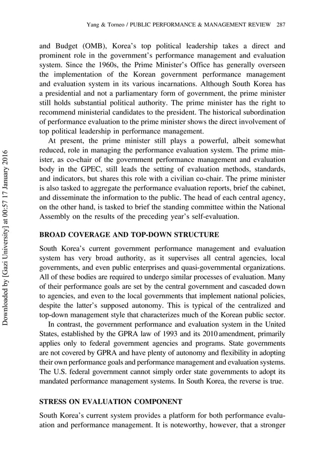 Government performance management and evaluation (history and current ...