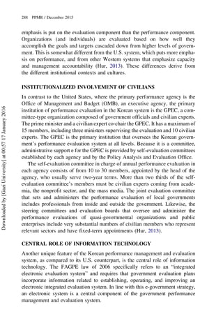 Government performance management and evaluation (history and current ...