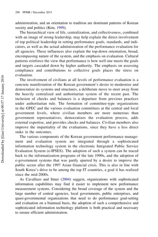 Government performance management and evaluation (history and current ...