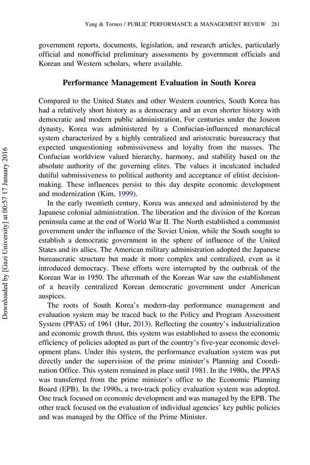 Government performance management and evaluation (history and current ...